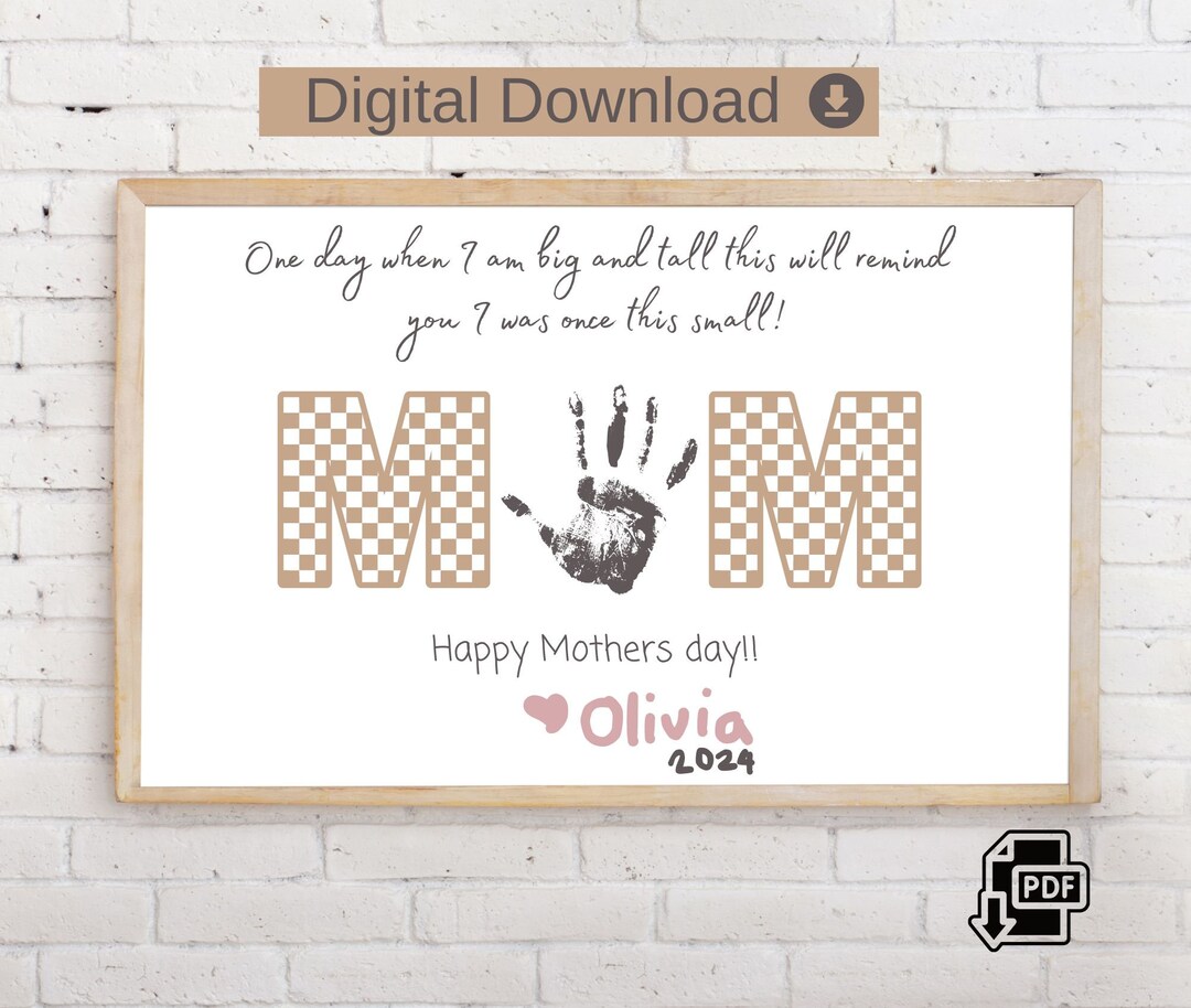 Mothers Day Handprint Art Keepsake Printable, Kids Craft Gift for Mom ...