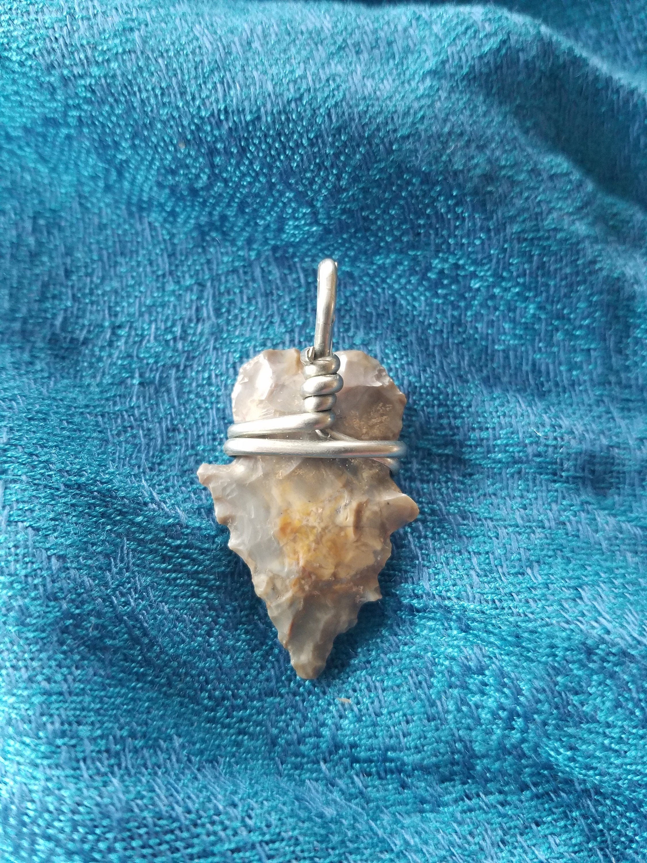 Native American Flint Arrowhead Pendant - Etsy