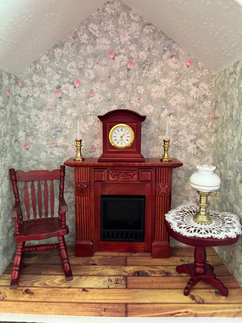 Wood House-shaped Diorama/room Box, Interior & Exterior Complete With ...