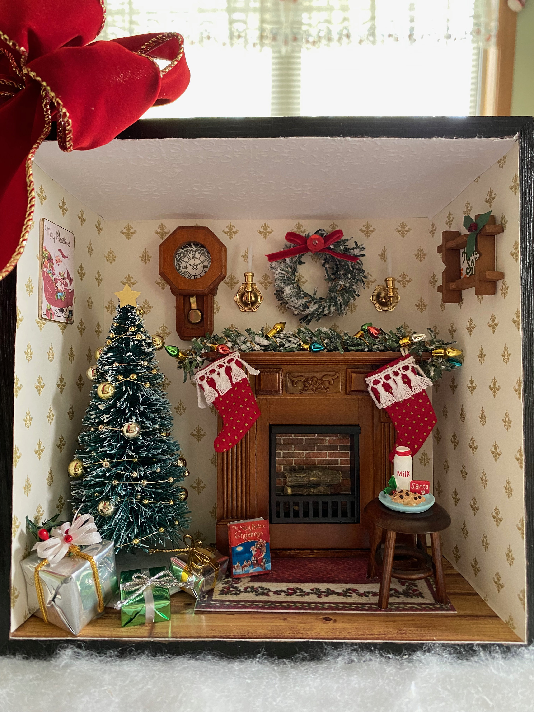 Handmade Christmas Diorama With Ornate & Artisan Components, Wood Box ...