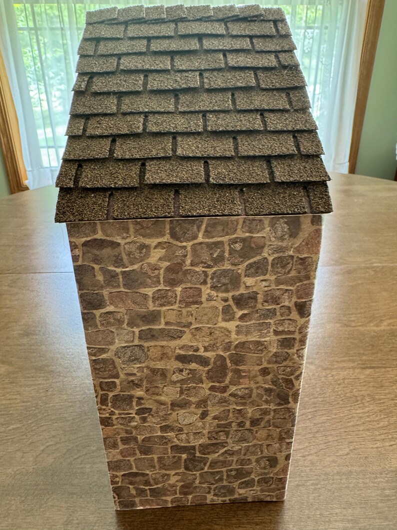 Wood House-shaped Diorama/room Box, Interior & Exterior Complete With ...