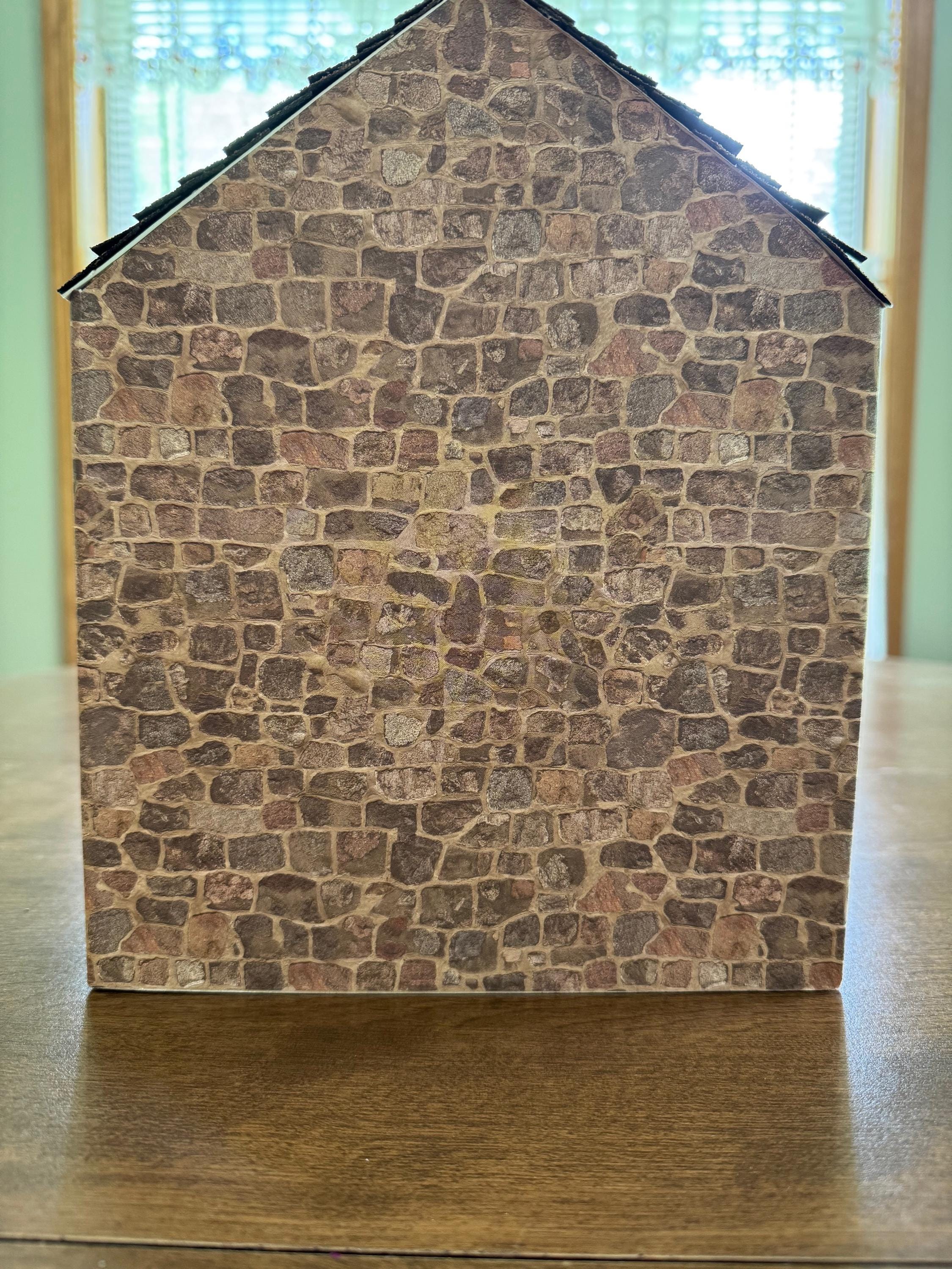 Wood House-shaped Diorama/room Box, Interior & Exterior Complete With ...