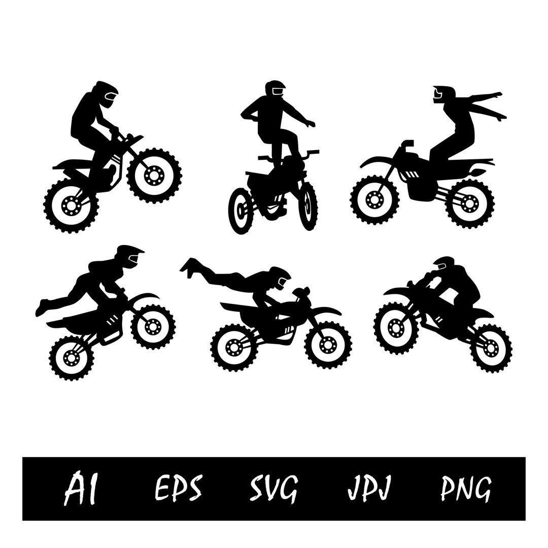 Motocross Rider Svg. Vector Cut File for Cricut, Silhouette, Pdf Png ...