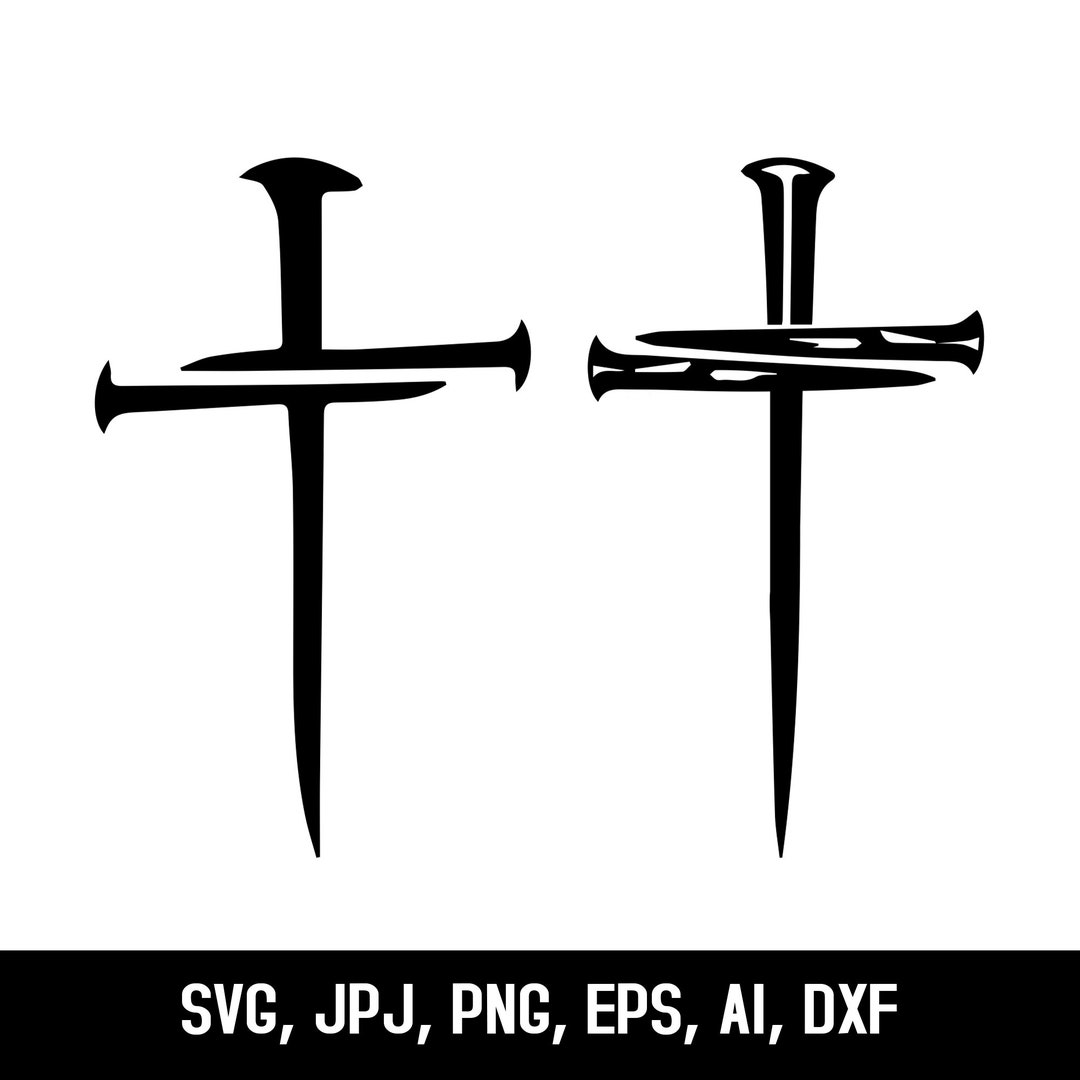 Three Crucifixion Nails Cross Svg,instant,dark Silhouette,instant Download,svg, PNG, EPS, Dxf ...