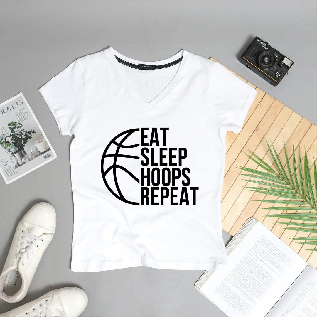 Basketball Svg, Eat Sleep Hoops Repeat, Half Svg, Instant Download ...