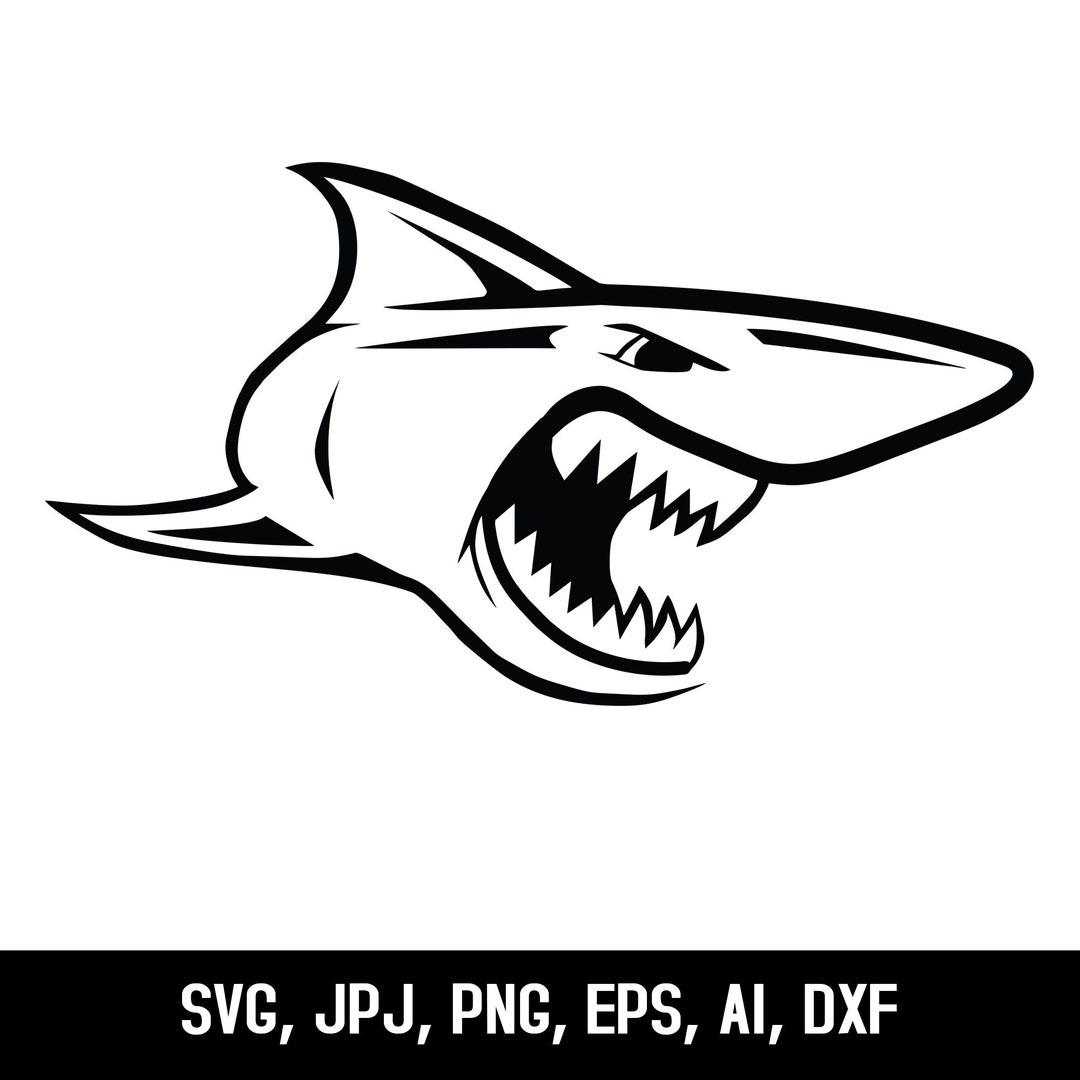 Tiburón svg, descarga instantánea, SVG, PNG, EPS, dxf, descarga digital ...