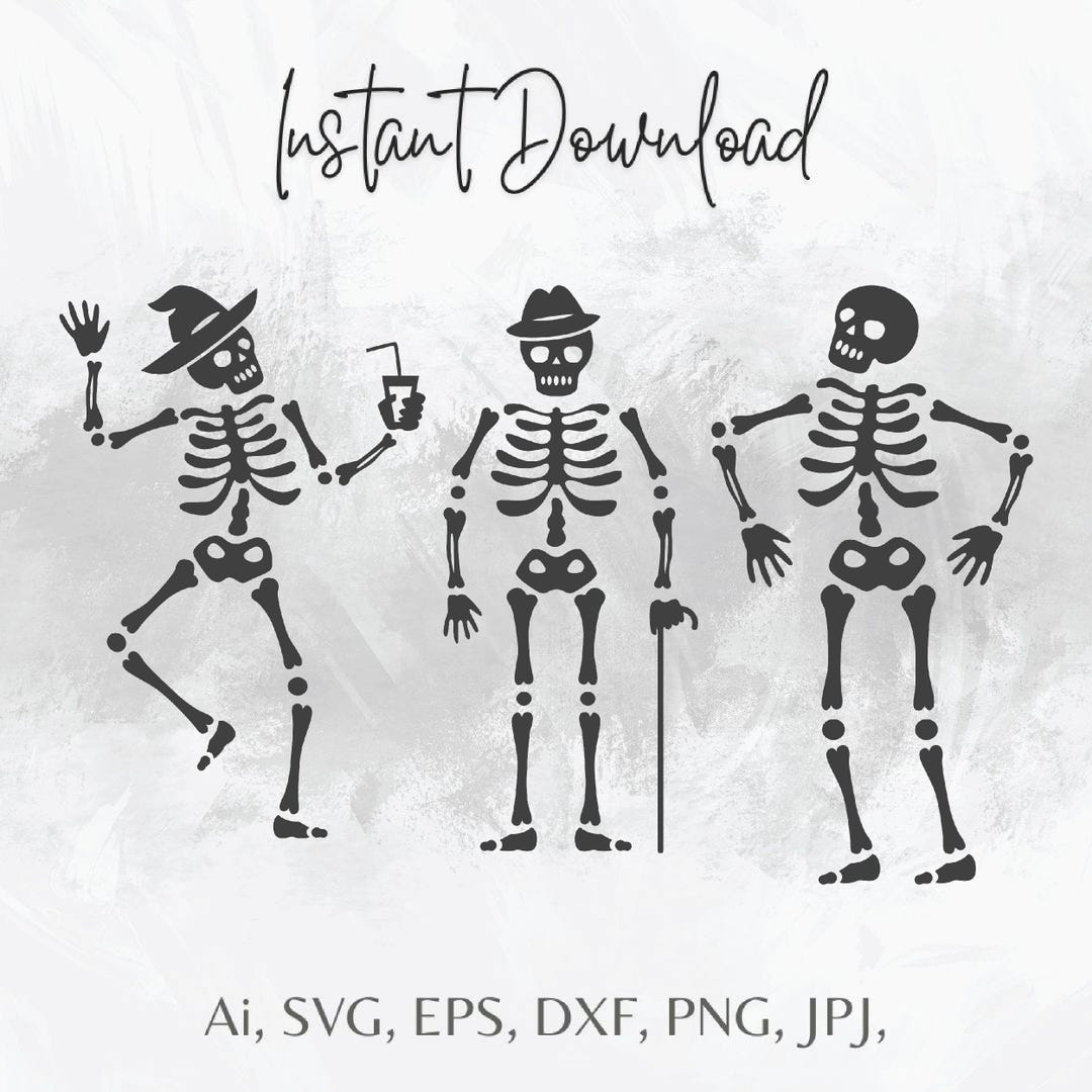 Dancing SKELETON SVG, Skeleton Svg Bundle, Skeleton Clipart, Skeleton ...