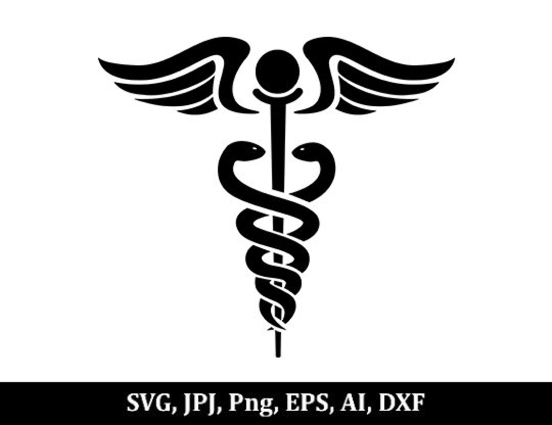 Buy Medical Symbol Svg,caduceus Symbol Svg,instant,dark Silhouette ...