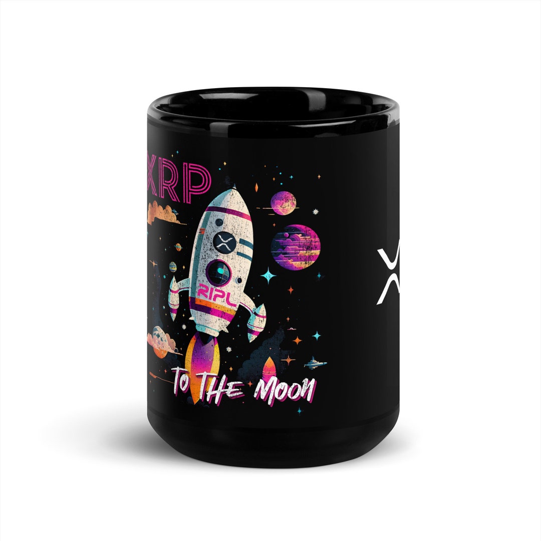 XRP to the Moon Black Glossy Mug - Etsy