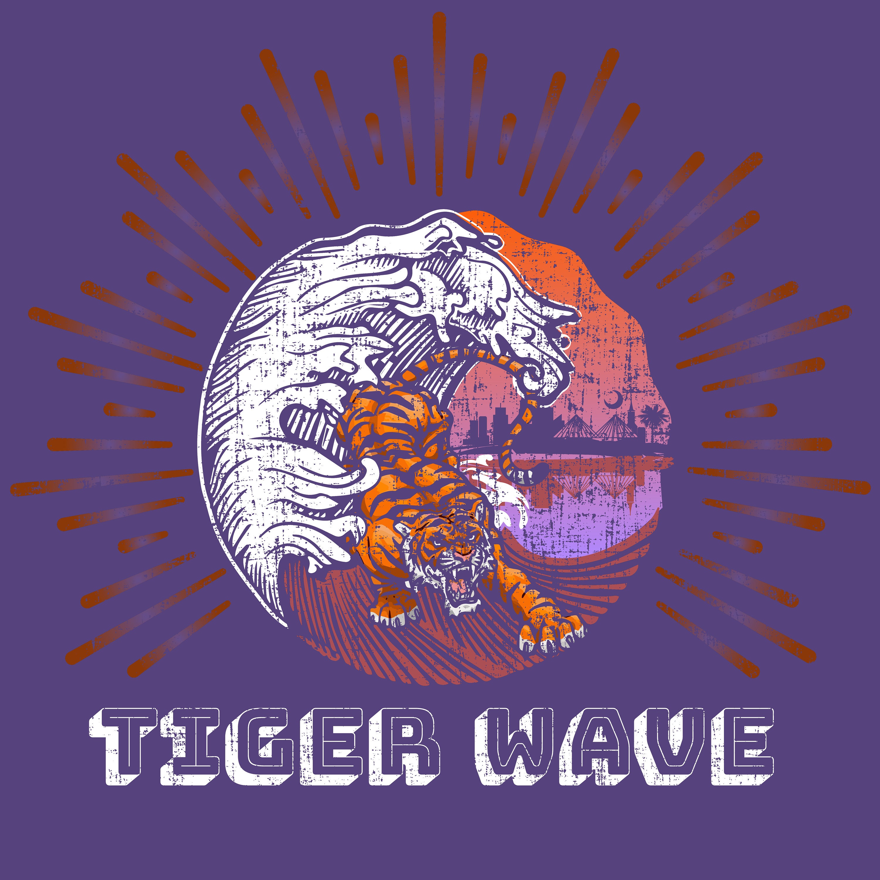 Tiger Wave Tanque Racerback para mujer - Etsy España