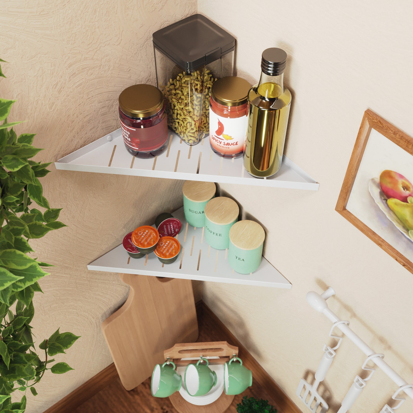 Kitchen Corner Shelf Corner Shelf Floating Corner Shelf Stainless Steel ...