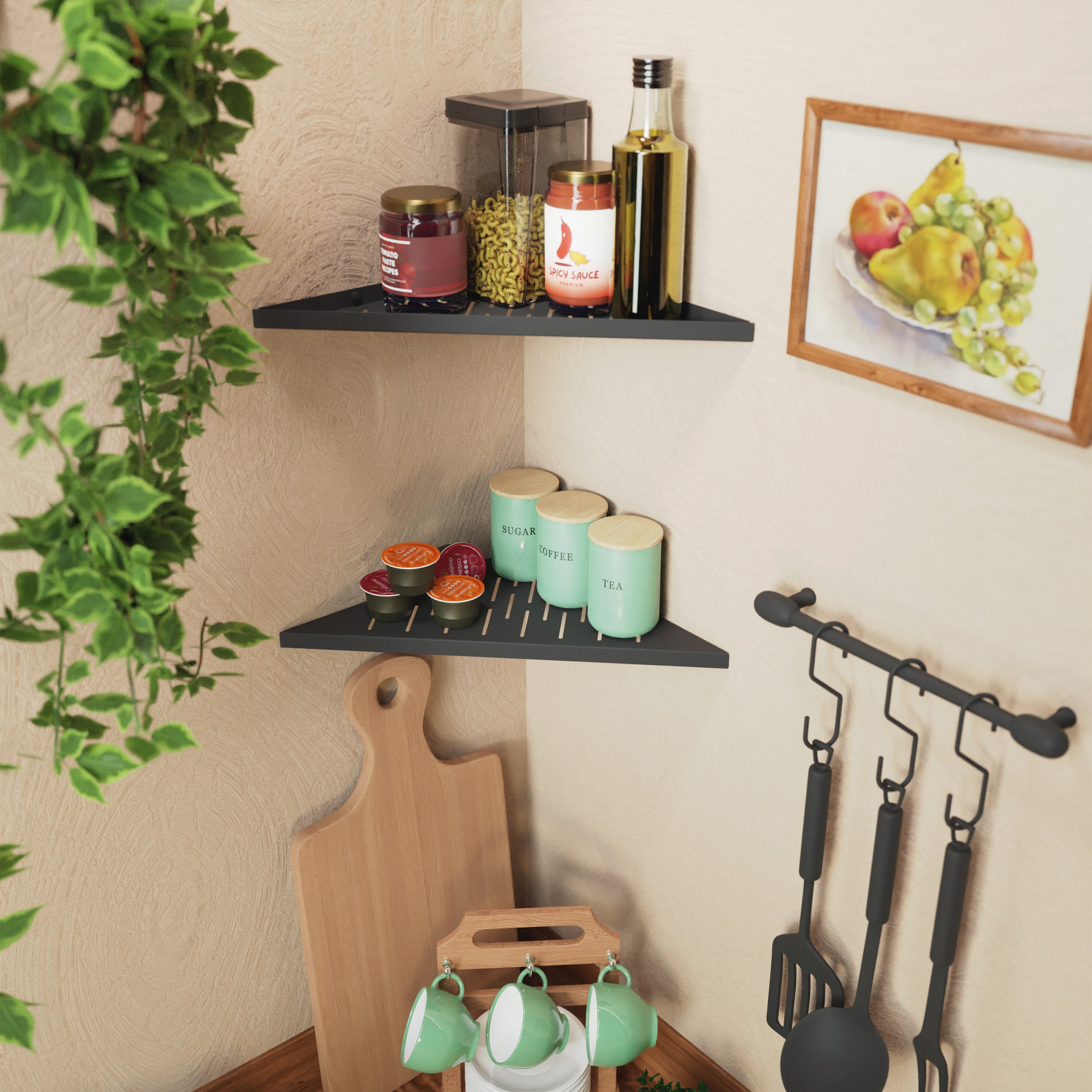 Kitchen Corner Shelf Corner Shelf Floating Corner Shelf Stainless Steel ...