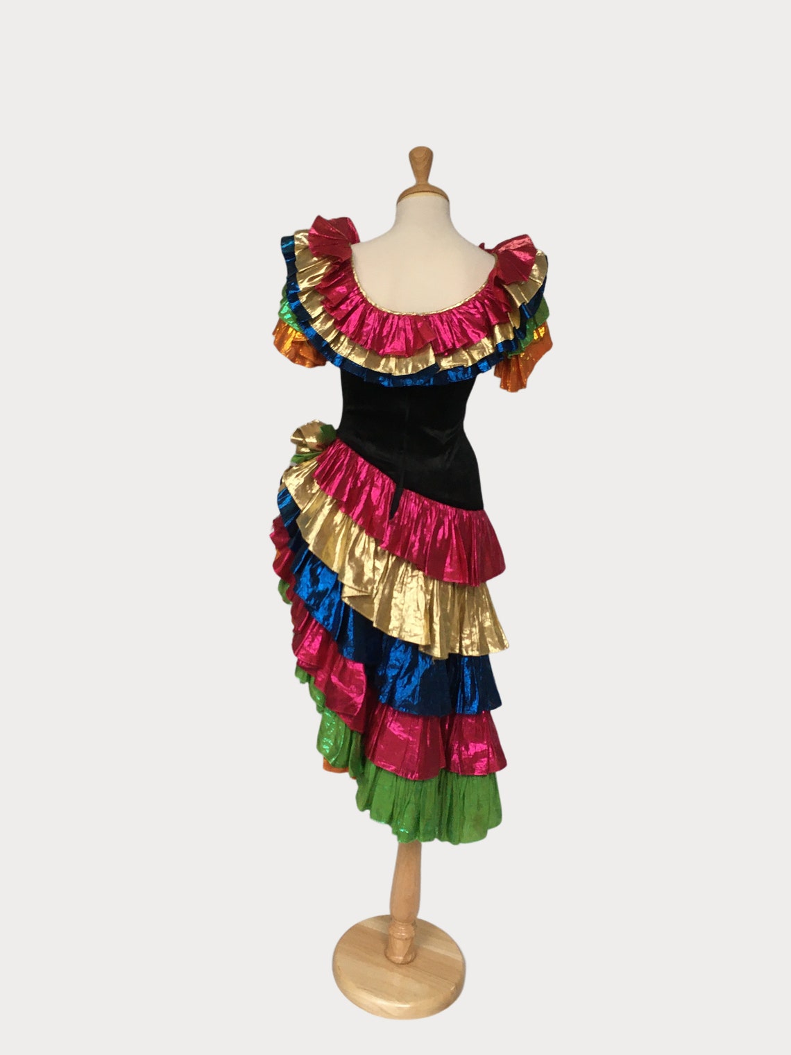 Cinco De Mayo Dress, Colorful Dress, Headdress, Festival Dress, Ruffle ...