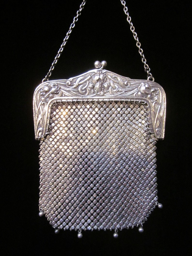 Art Nouveau Sterling Silver Chainmail Purse With Belt Clip - Etsy