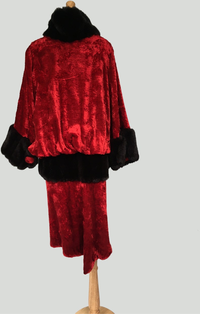 1920s Coat Cloche Hat Flapper Coat Red Velvet Coat Opera - Etsy