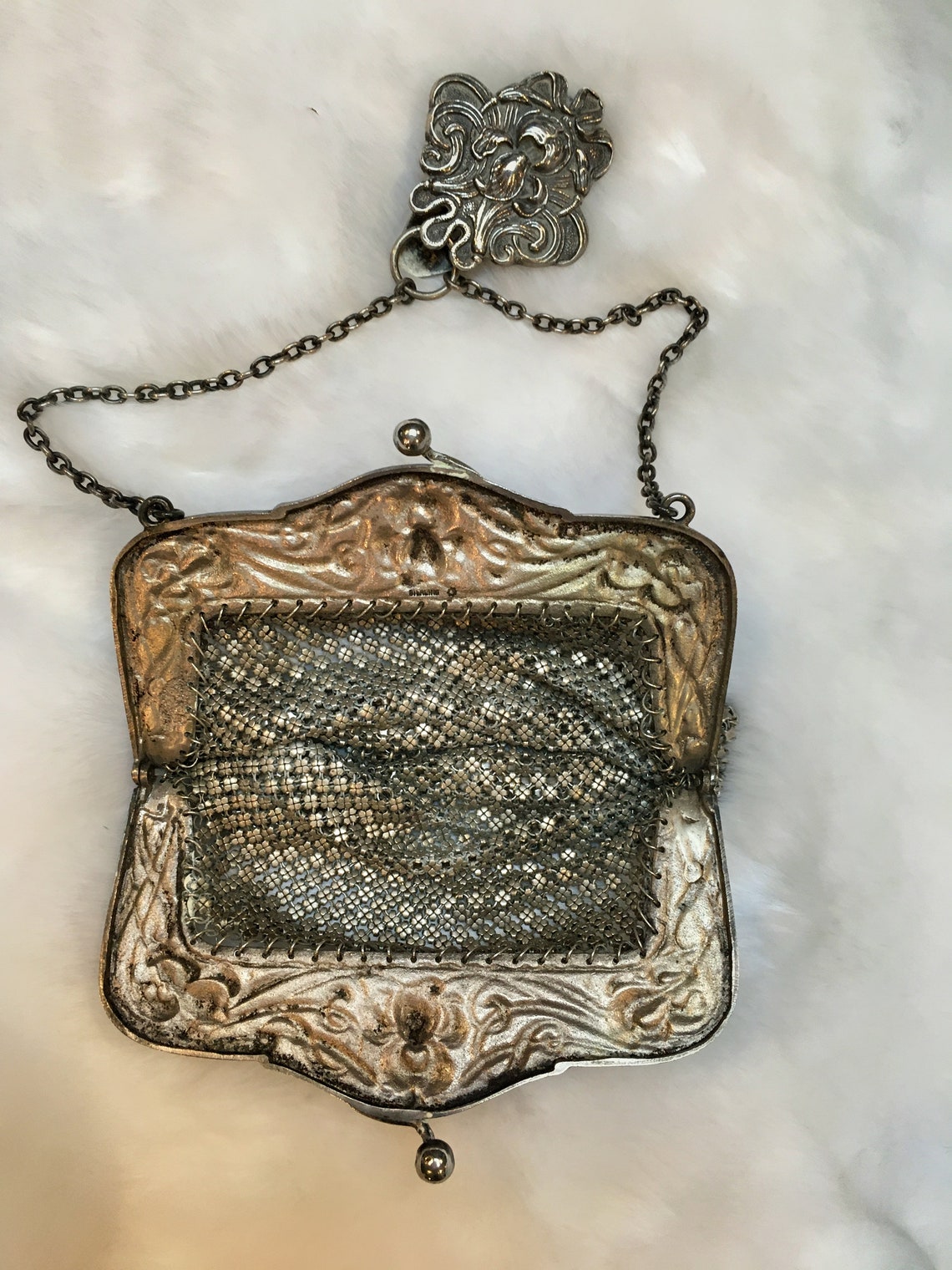 Art Nouveau Sterling Silver Chainmail Purse With Belt Clip - Etsy