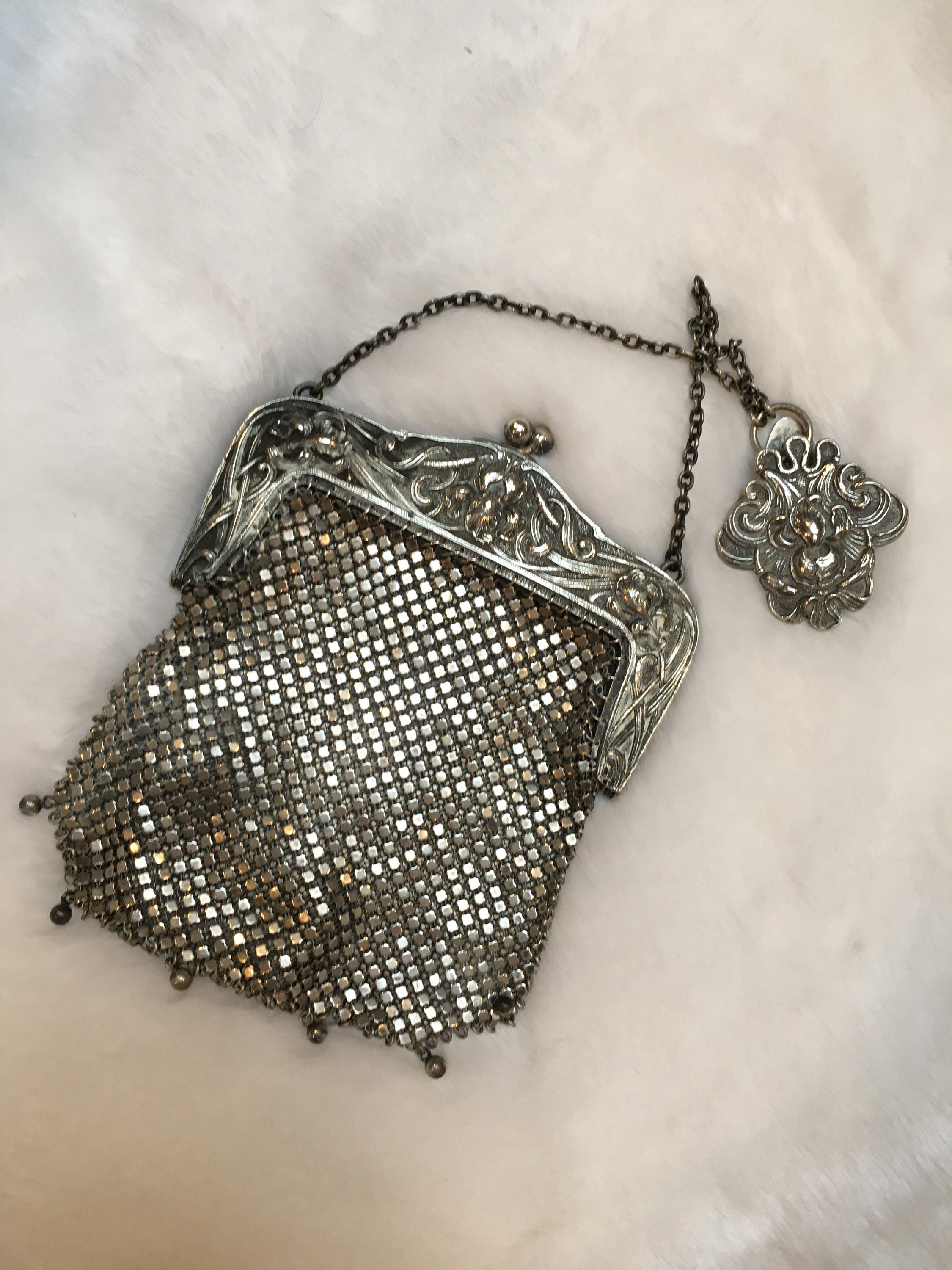 Art Nouveau Sterling Silver Chainmail Purse With Belt Clip - Etsy