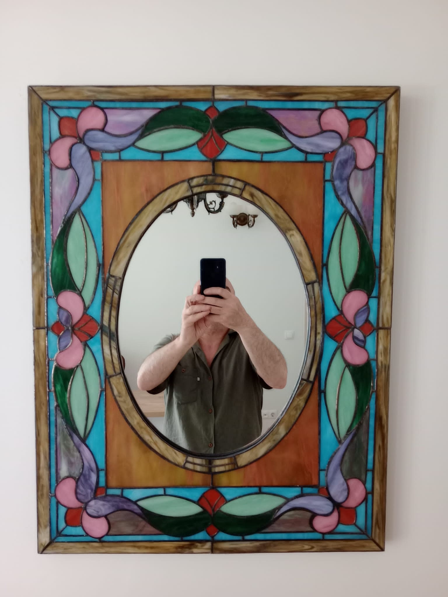 Stained Glass Mirror. Stainedglass Design , Hand Made , Wall Decoration ...