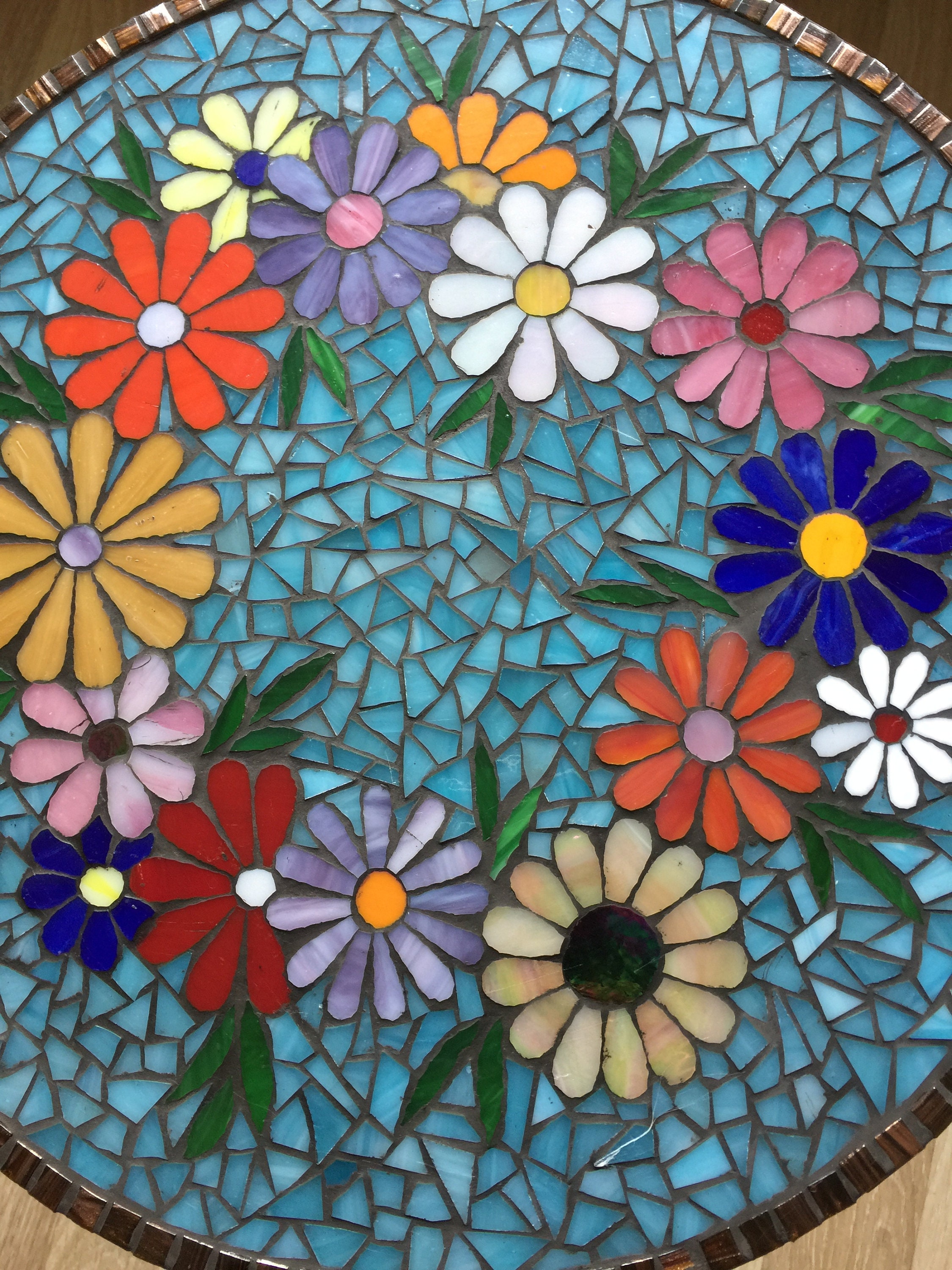 Mosaic Coffee Table Flowers Small Table Floral Mosaic Table - Etsy