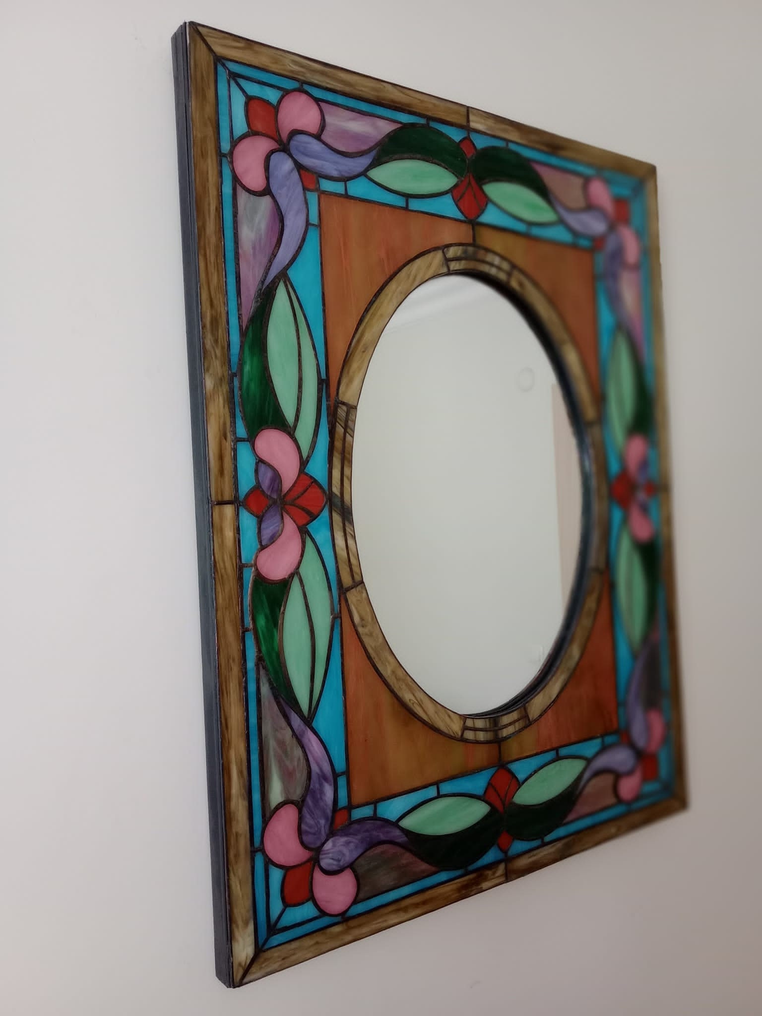 Stained Glass Mirror. Stainedglass Design , Hand Made , Wall Decoration ...