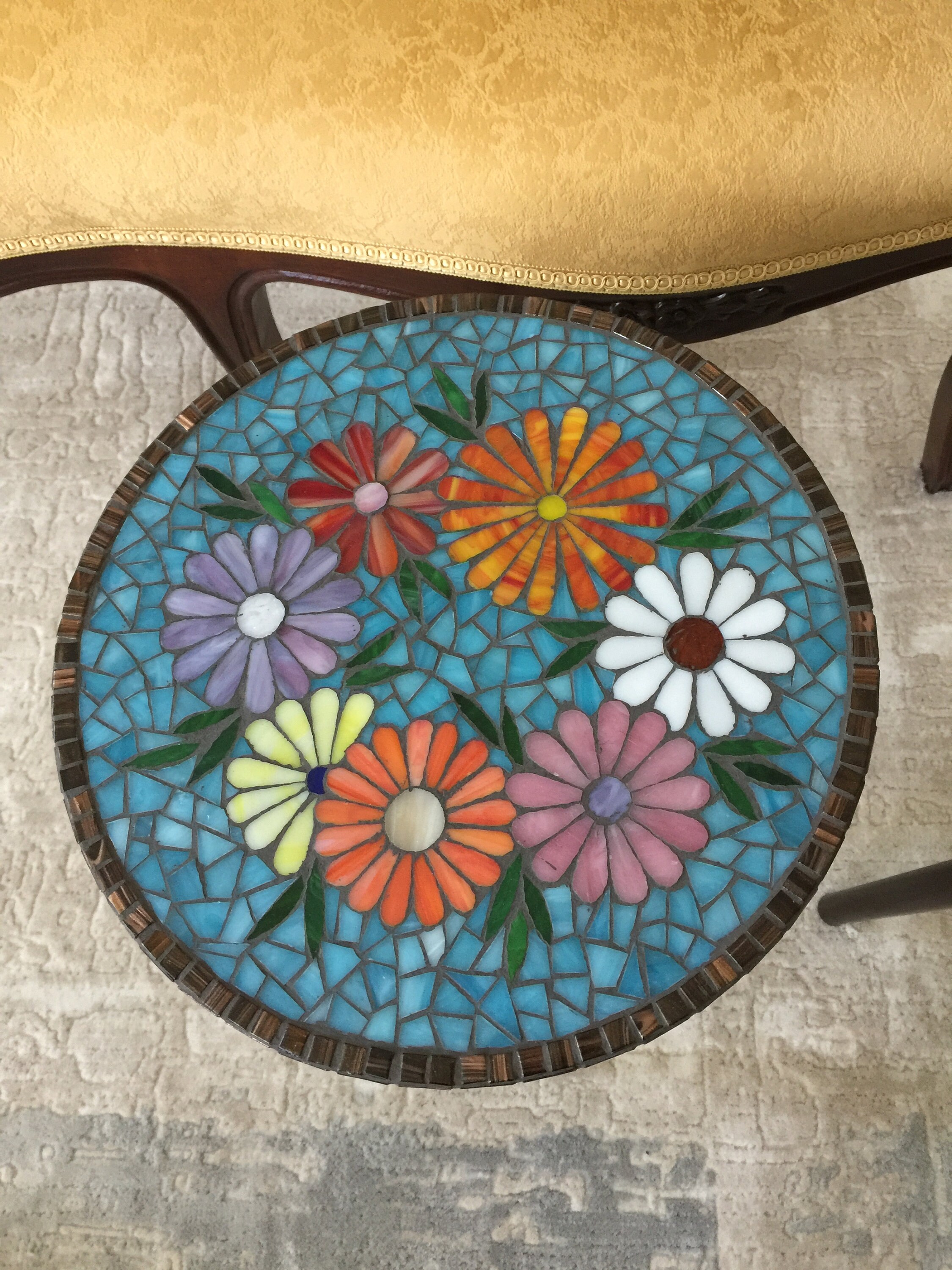 Mosaic Coffee Tables, Flowers, Small Tables, Floral Mosaic Tables,twins ...