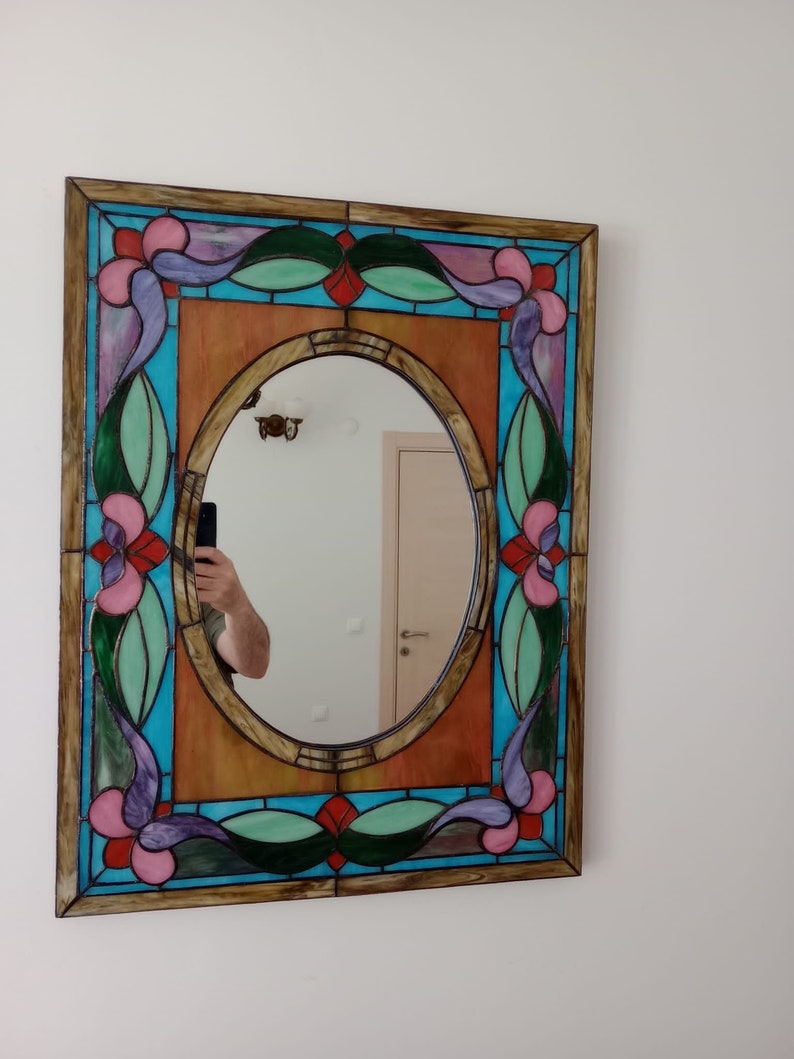 Stained Glass Mirror. Stainedglass Design , Hand Made , Wall Decoration ...