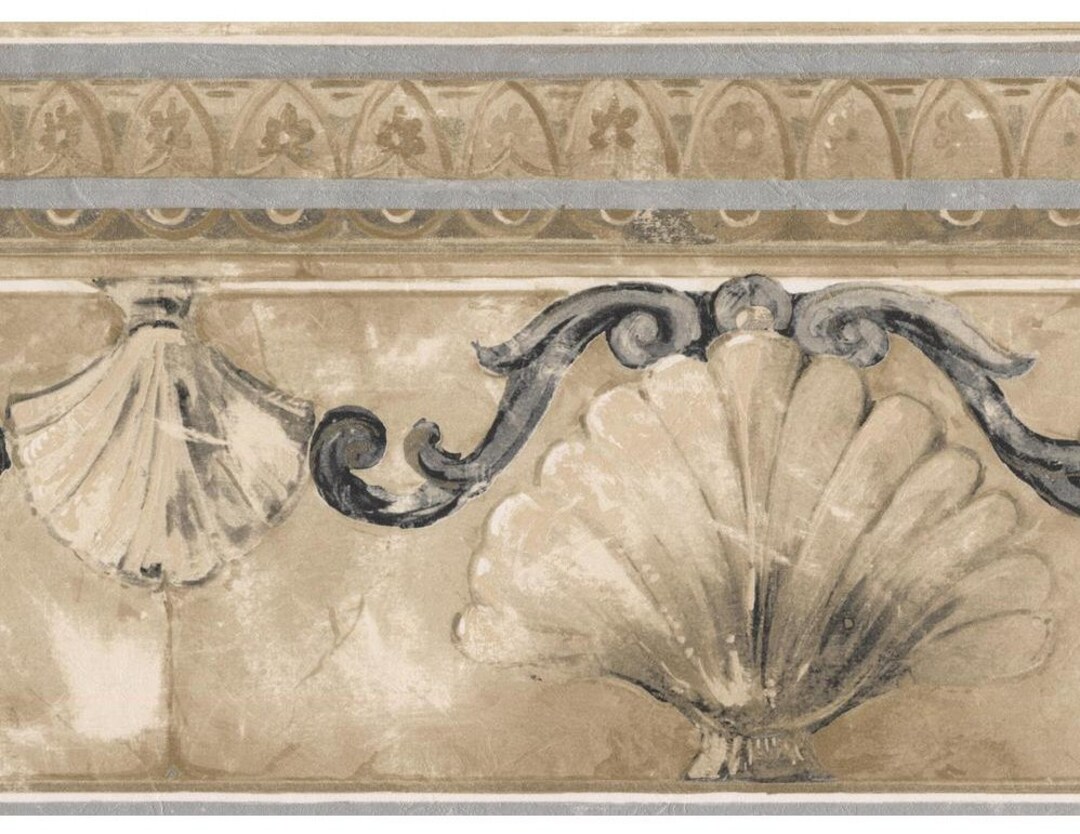Shells and Scroll Wallpaper Border - Etsy