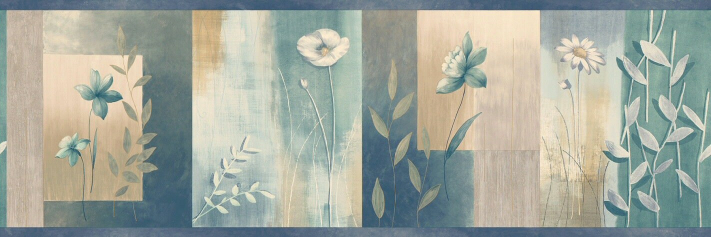 Botanical Floral Wallpaper Border Mea24625b - Etsy