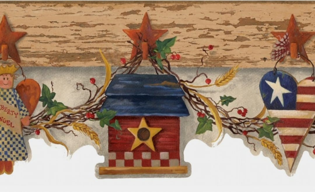 Patriotic Swag Wallpaper Border Aai08122b - Etsy