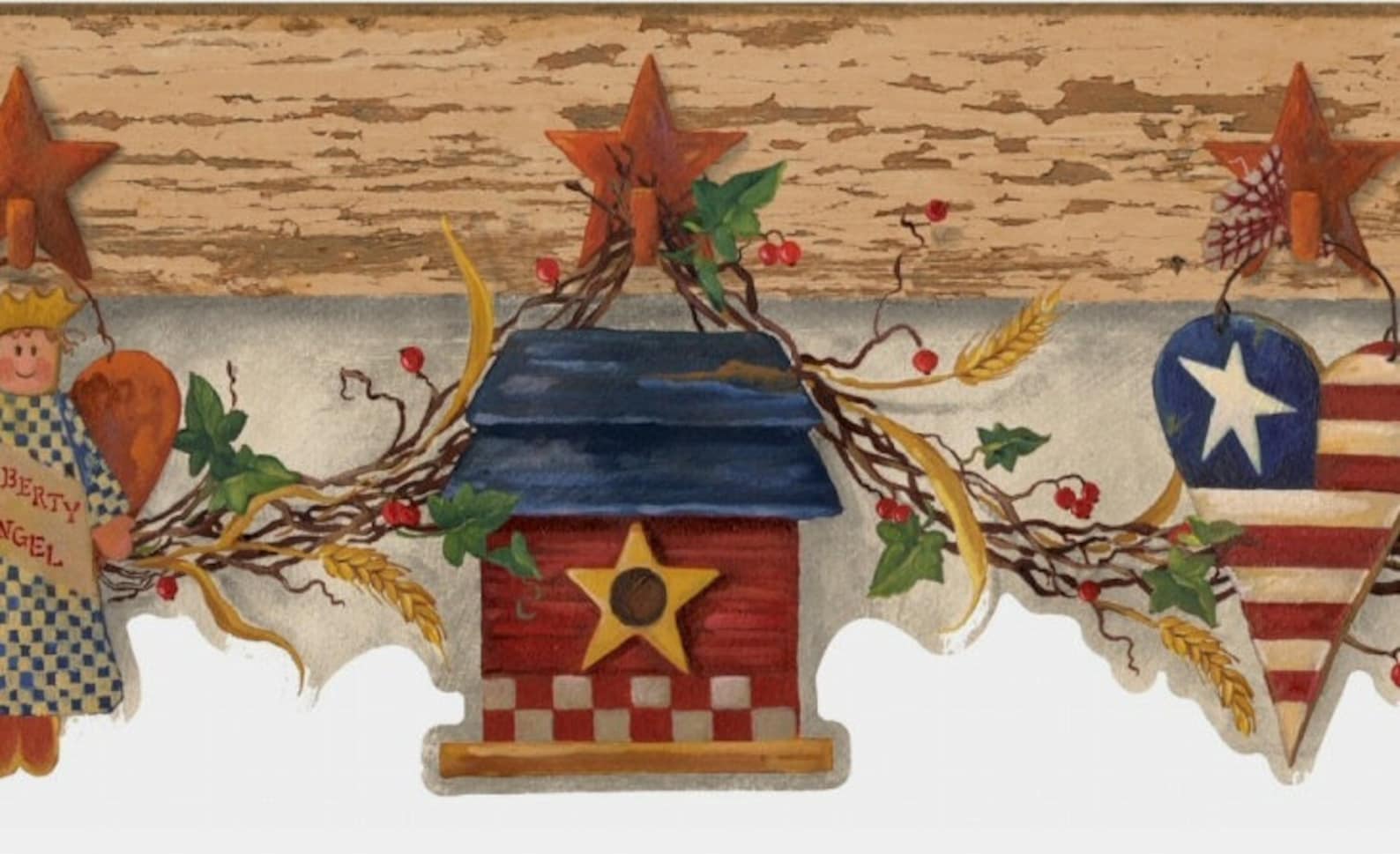 Patriotic Swag Wallpaper Border Aai08122b - Etsy