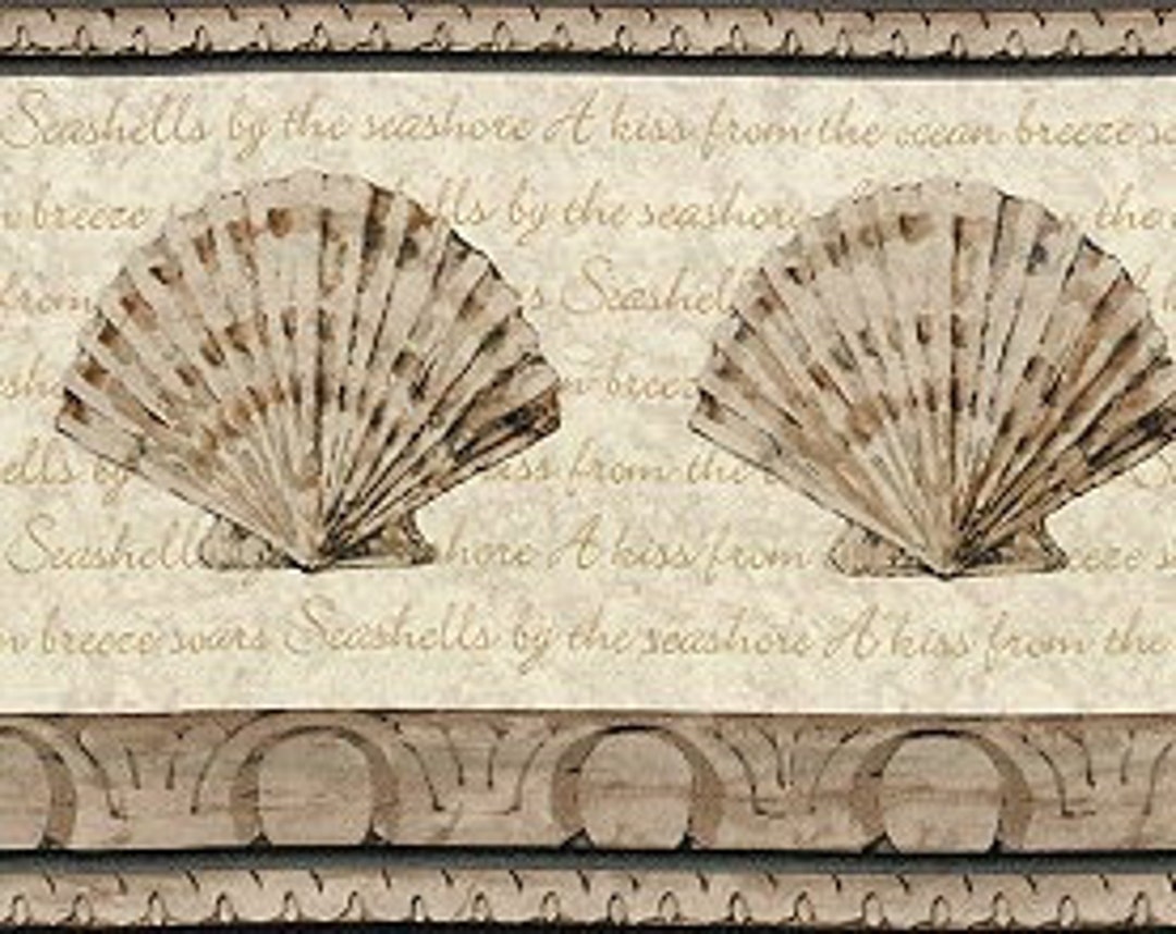 Script Seashells Wallpaper Border - Etsy
