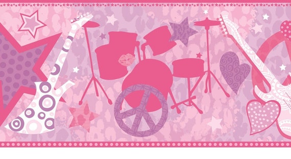 Black Guitar Wallpaper Border