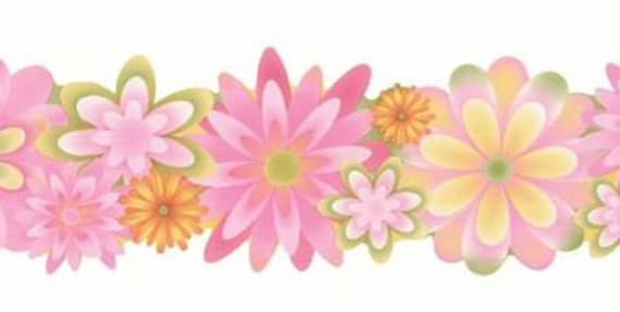 Flower Power Wallpaper Border Ck83122b - Etsy