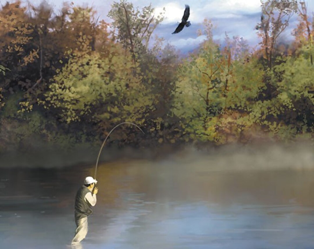 Fishing Scenic Mural-style Border BE10791MB - Etsy