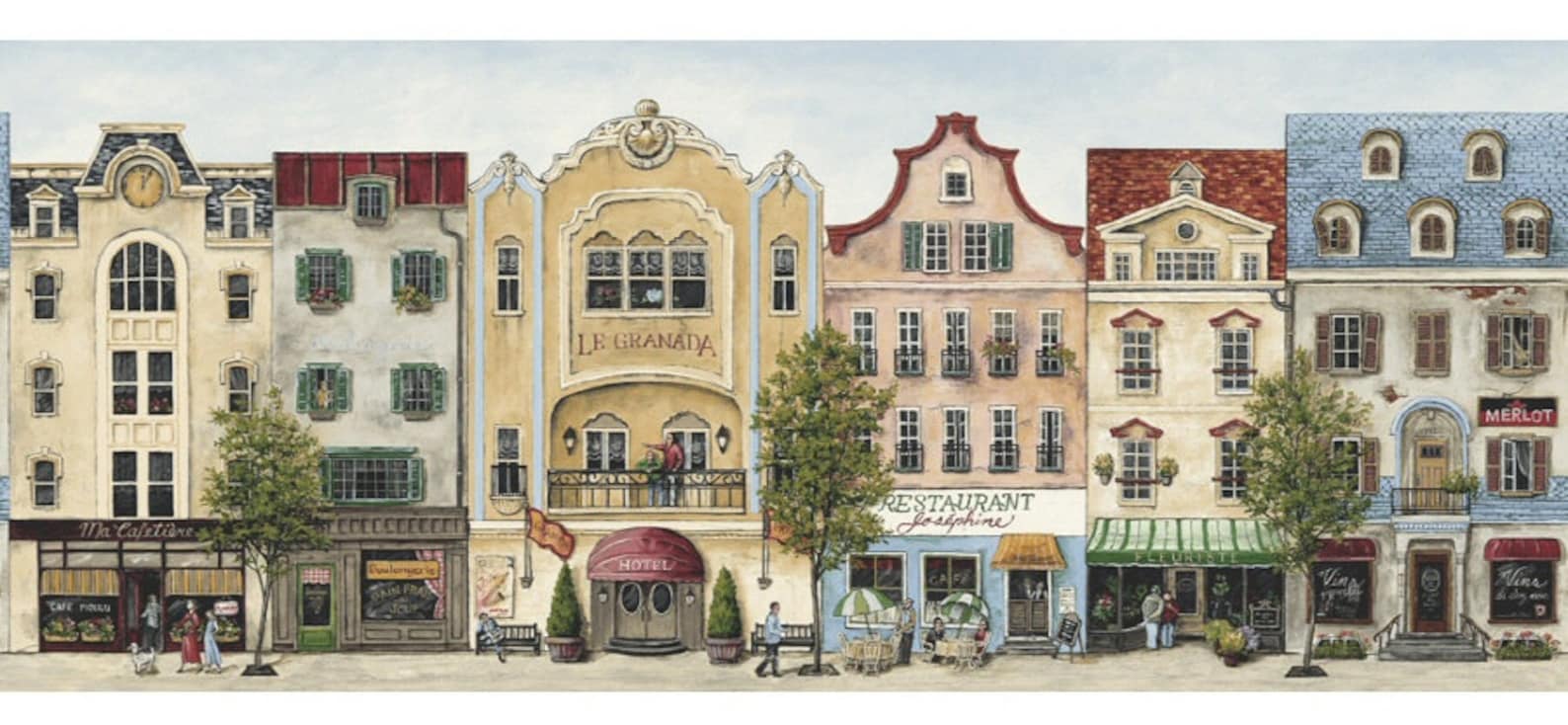 Scenic Mainstreet Wallpaper Border Kc063142b MN5029 - Etsy