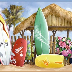 Surfside Beach Surfboard Wallpaper Border - Etsy