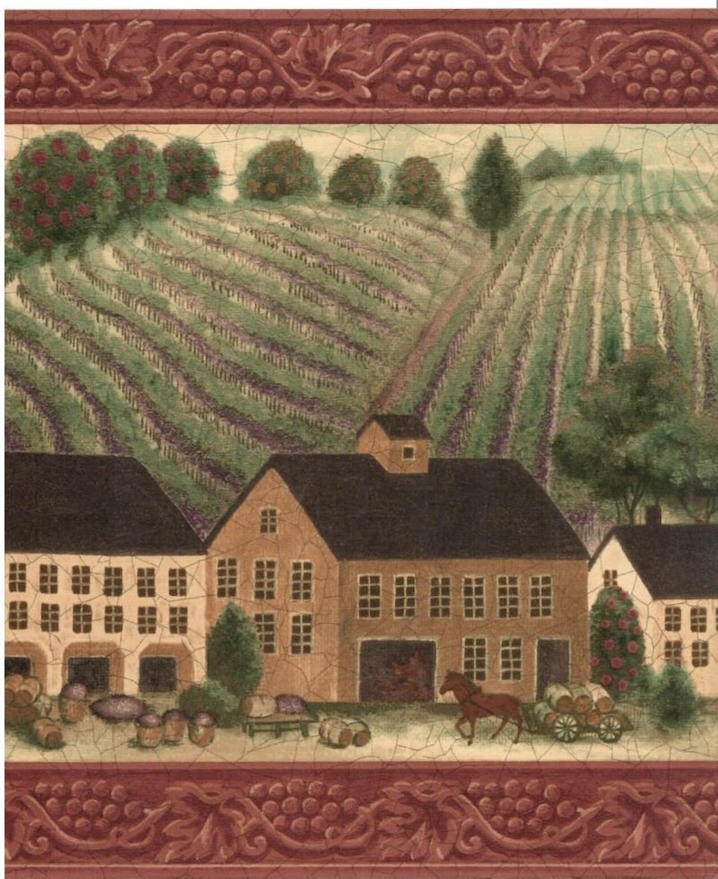 Primitive Scenic Countryside Wallpaper Border MN5037 - Etsy