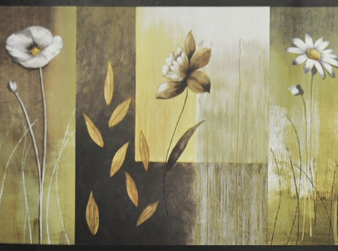 Floral Botanical Wallpaper Border Mea24624b - Etsy
