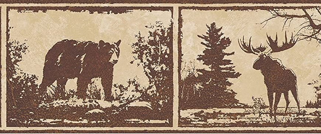 Wildlife Silhouettes Wallpaper Border Htm48502b - Etsy
