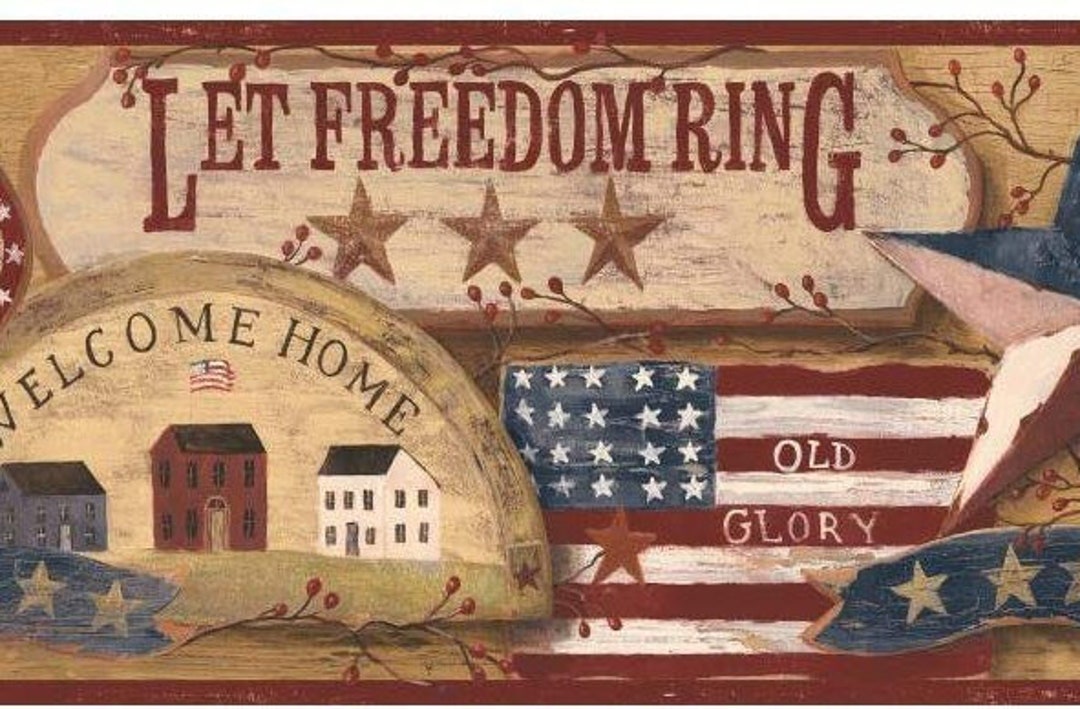 Americana Wallpaper Border Rf3638bd - Etsy