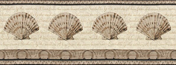 Script Seashells Wallpaper Border | Etsy