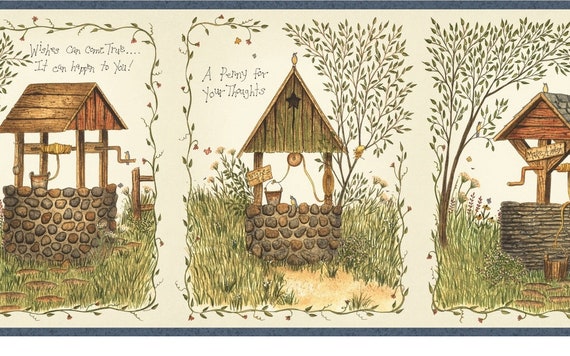 Wishing Well Wallpaper Border | Etsy