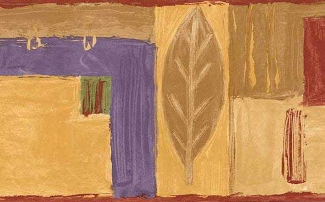 Contemporary Foliage Wallpaper Border Ft017172b - Etsy