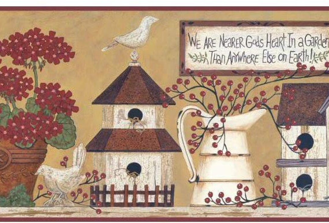 Inspirational Garden Wallpaper Border - Etsy