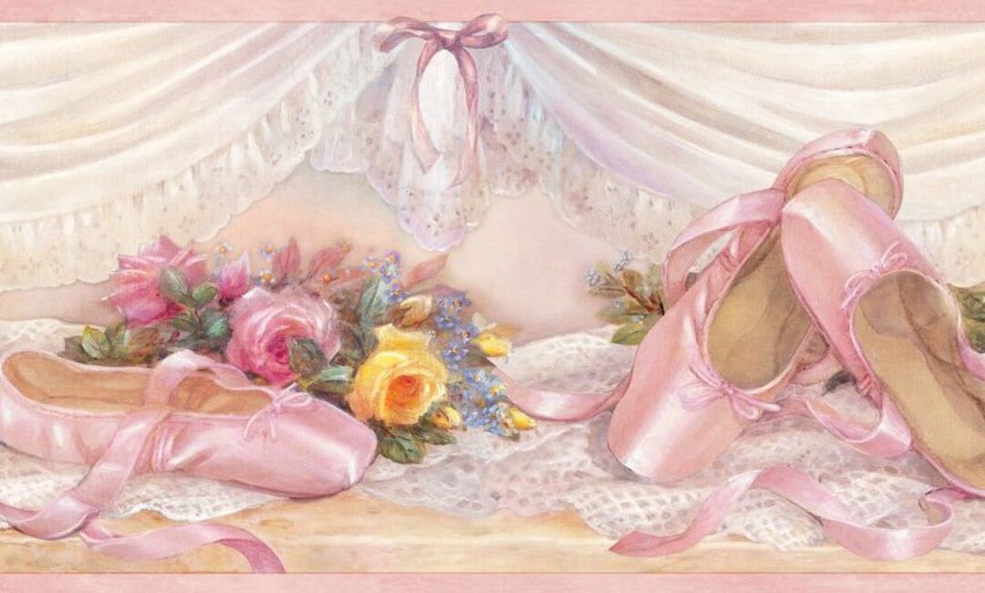 Ballet Slippers Wallpaper Border Gir92092b Bvb92092b - Etsy