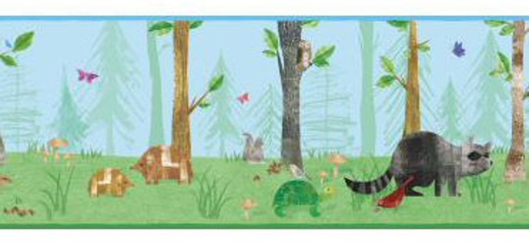 Woodland Animal Wallpaper Border Bs5331bd - Etsy