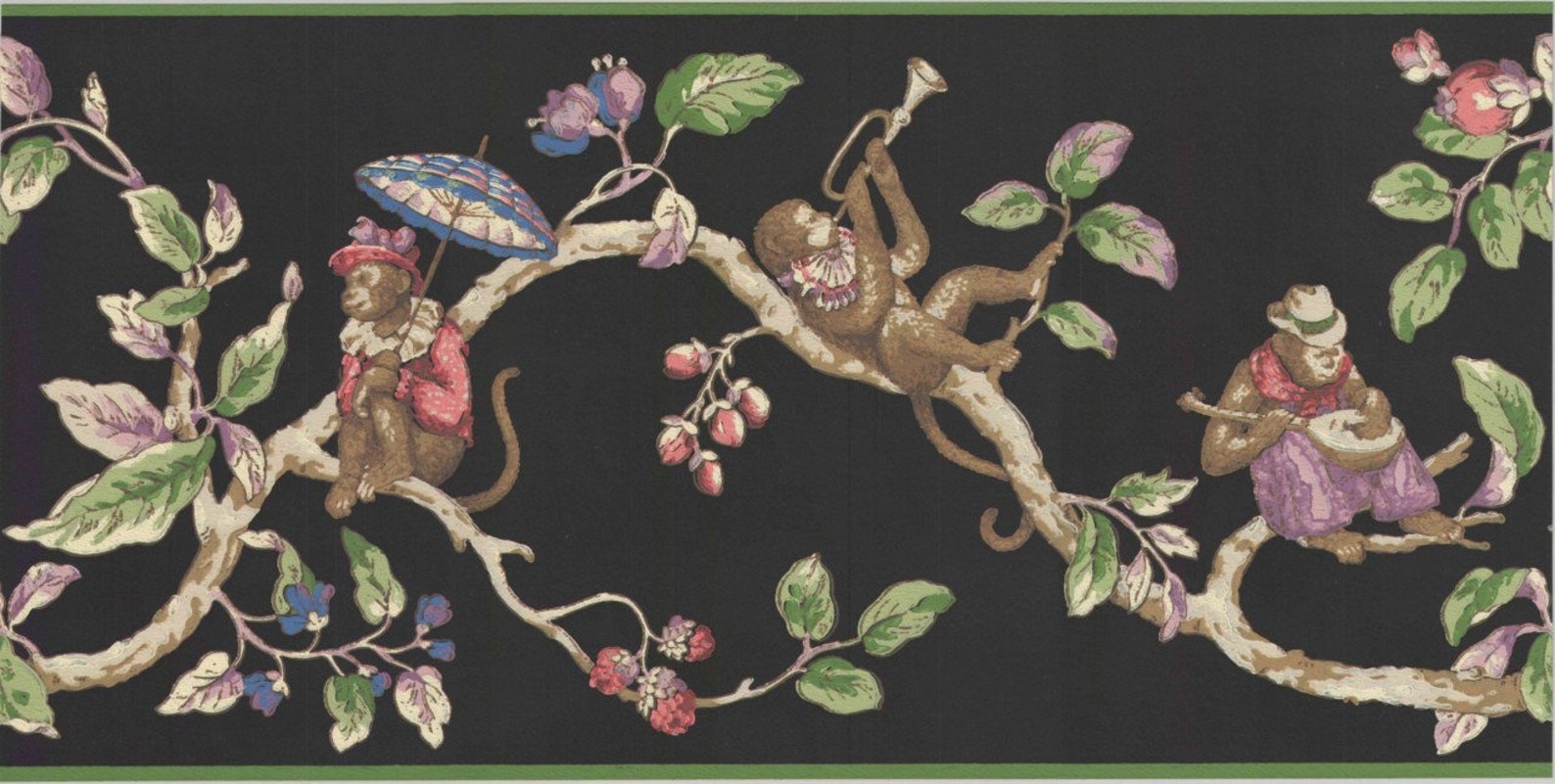 Monkeys on Tree Wallpaper Border 80b64191 - Etsy