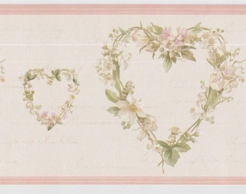 Country Heart Wreaths Wallpaper Border Vc052243b - Etsy