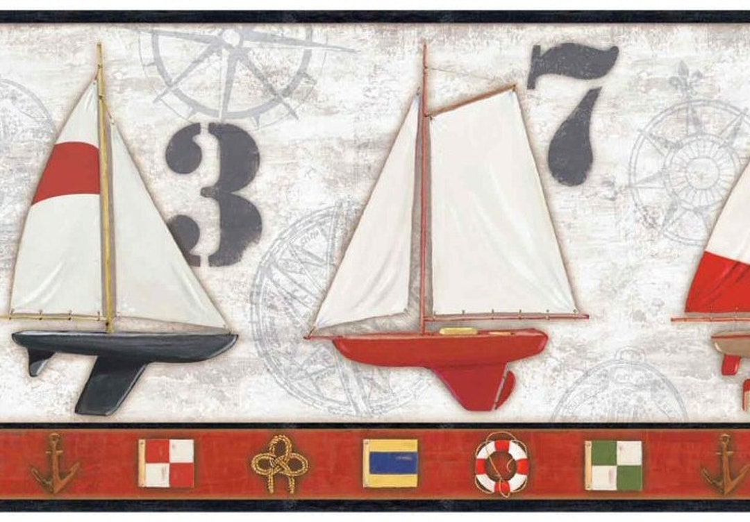 Racing Yachts Sailboats Wallpaper Border Bg1654bd - Etsy