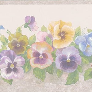 Pansy Wallpaper Border - Etsy